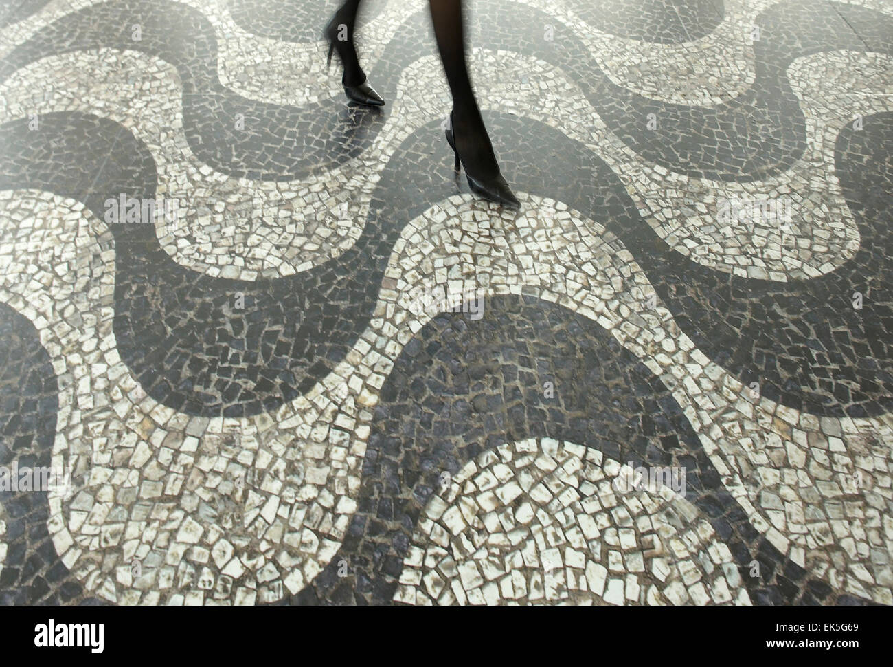 curvy mosaic floor with abstract feet Stock Photo - Alamy