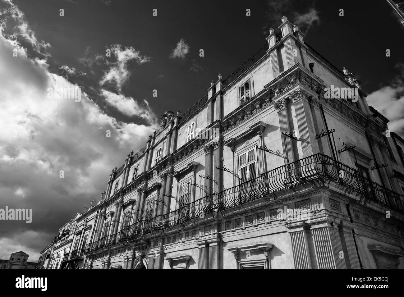 Italy, Sicily, Noto (Siracusa Province), baroque building facade Stock ...