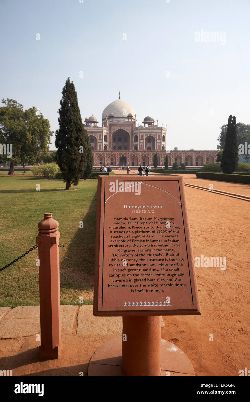India, Delhi, Humayun's Tomb, built by Hamida Banu Begun in 1565-72 A.D ...