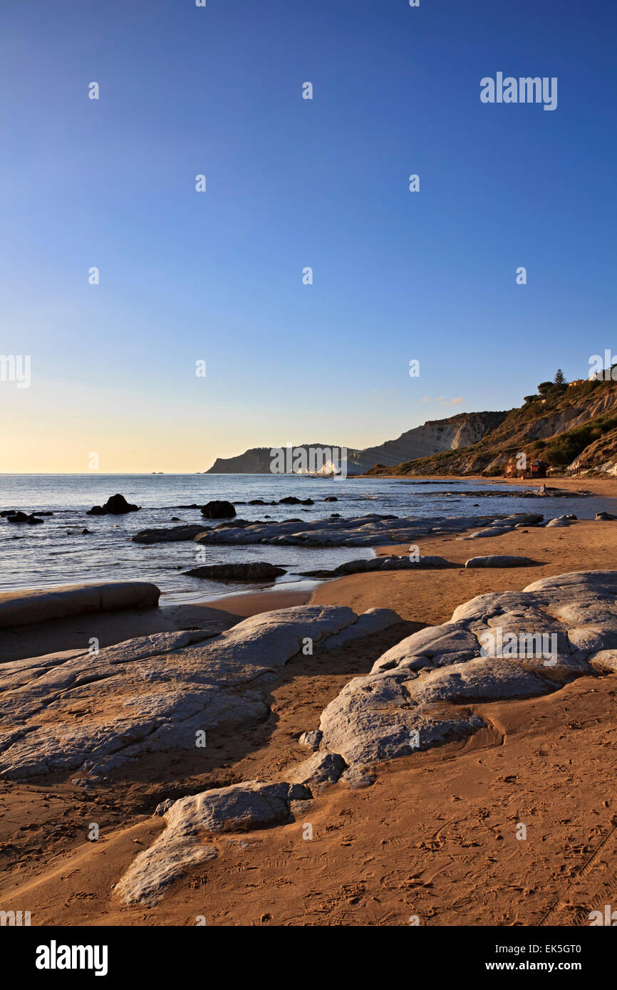 Italy, Sicily, Realmonte, view of Realmonte beach and the Turkish ...