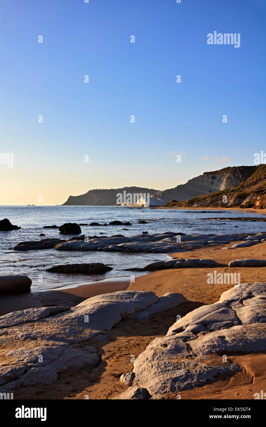 Italy, Sicily, Realmonte, view of Realmonte beach and the Turkish ...