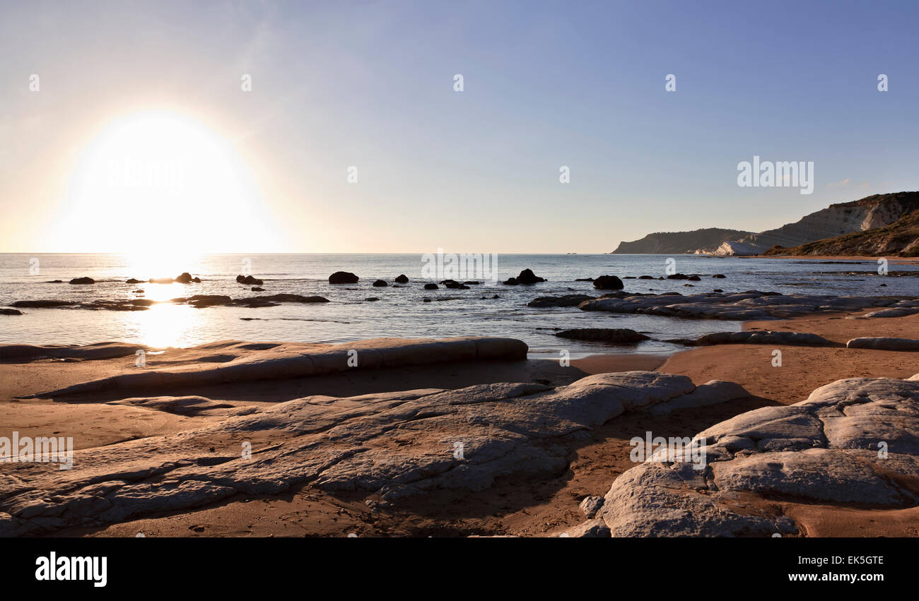 Italy, Sicily, Realmonte, view of Realmonte beach and the Turkish ...