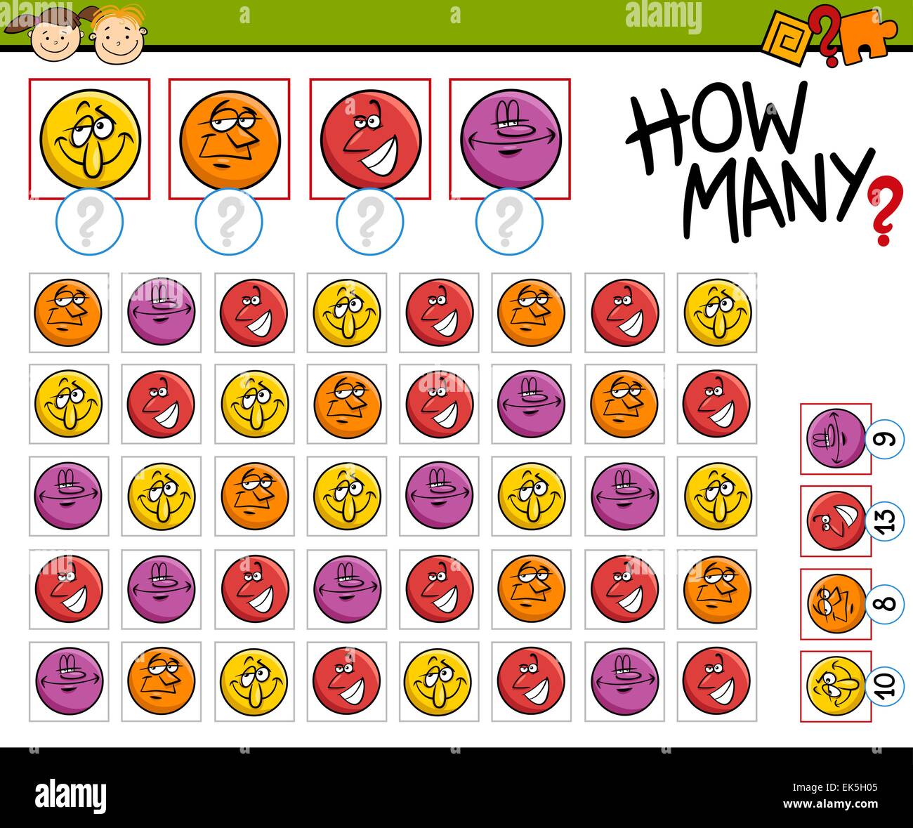 Cartoon Illustration of Education Counting Game for Preschool Children ...