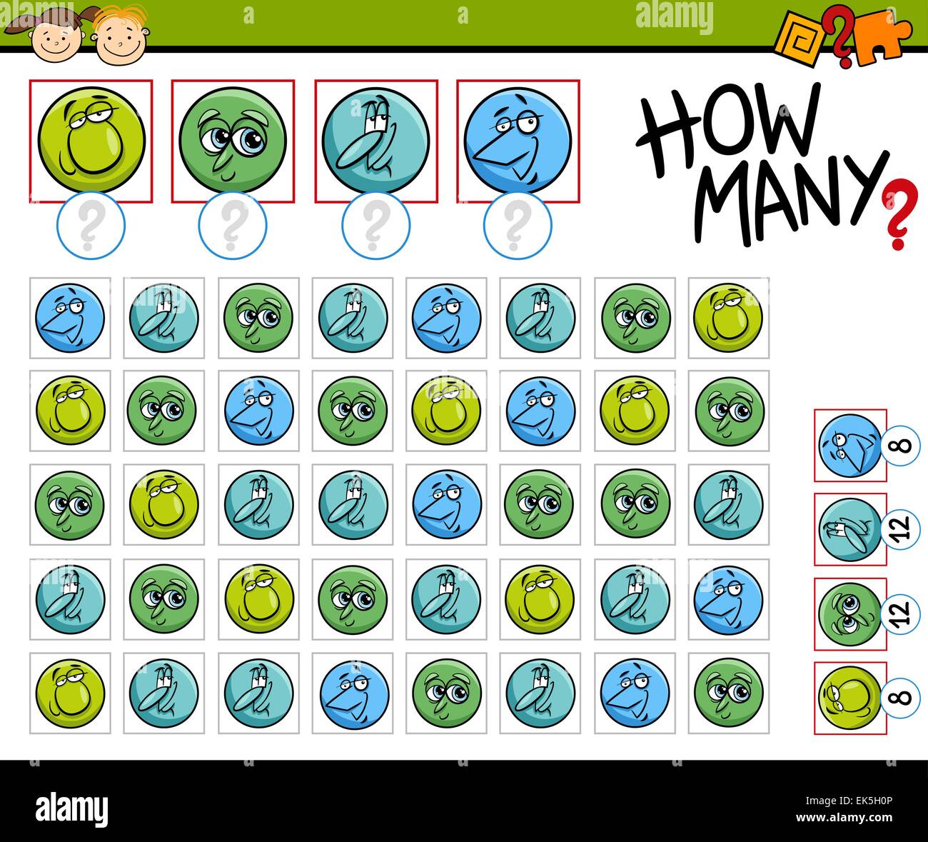 Cartoon Illustration of Education Counting Game for Preschool Children ...