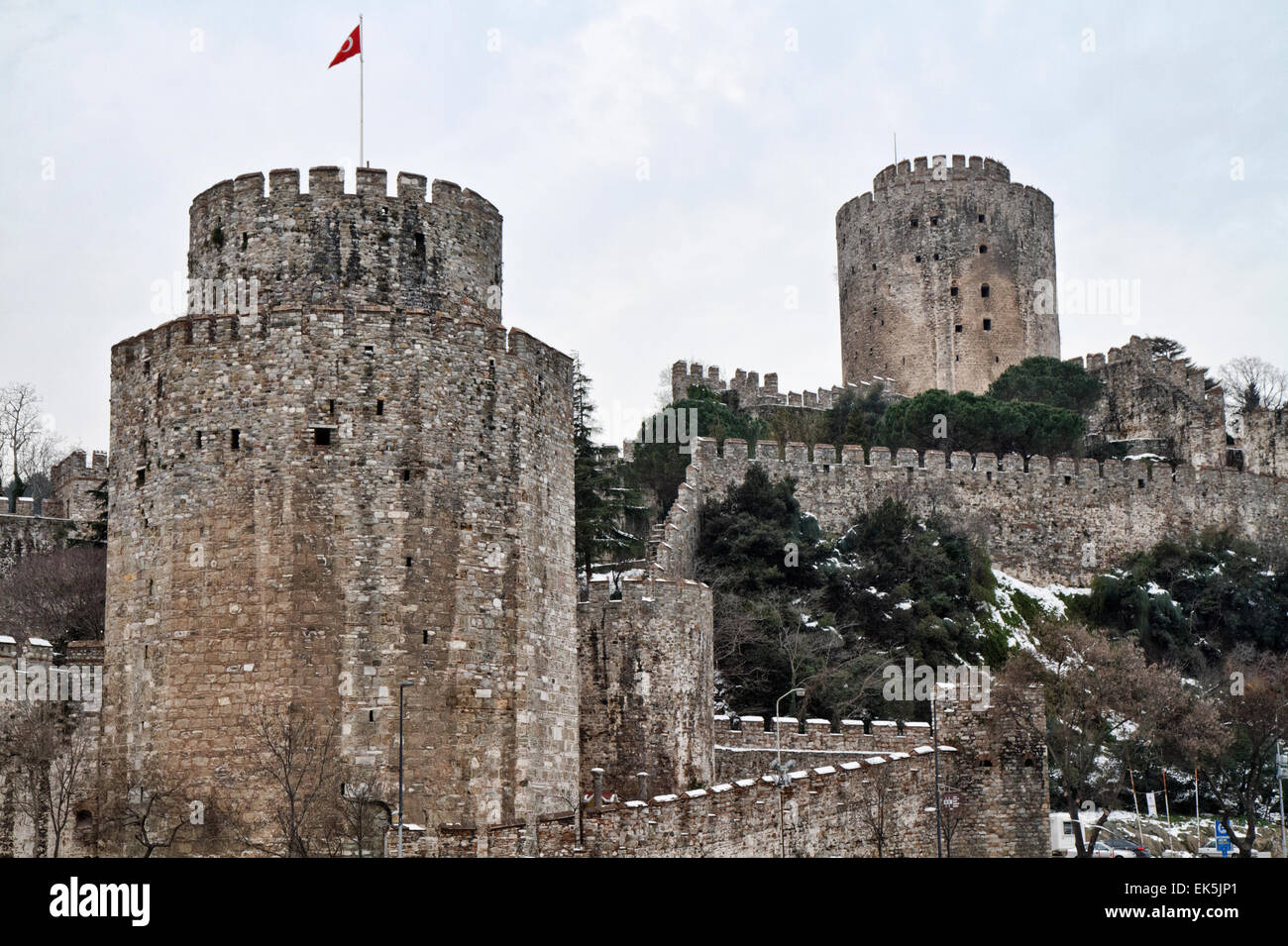 Turkey, Istanbul, the Rumeli Fortress seen from the Bosphorus Channel ...