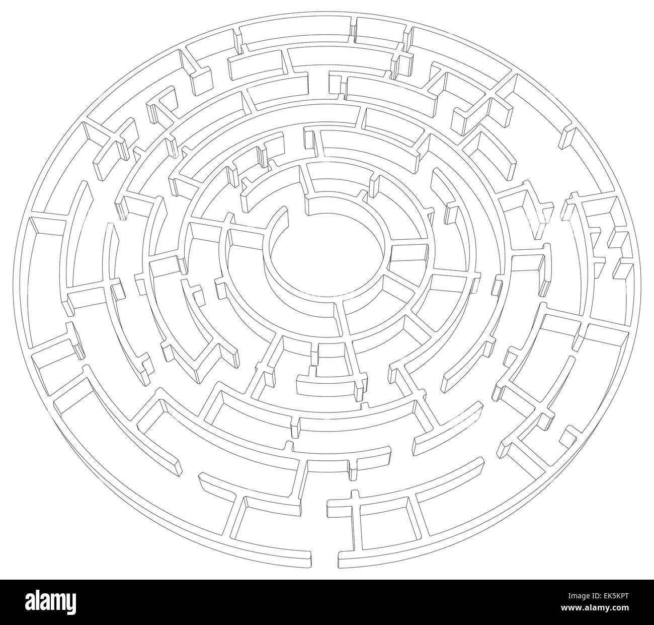Round tangled maze. Vector Stock Photo - Alamy