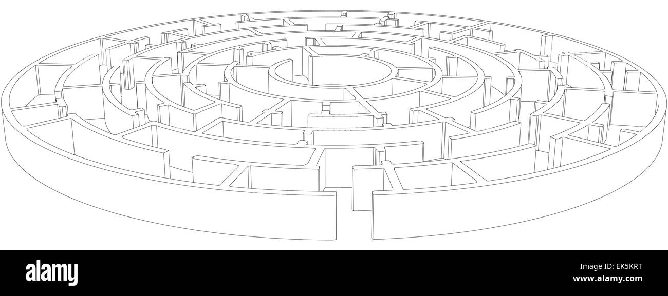 Round tangled maze. Vector Stock Photo - Alamy