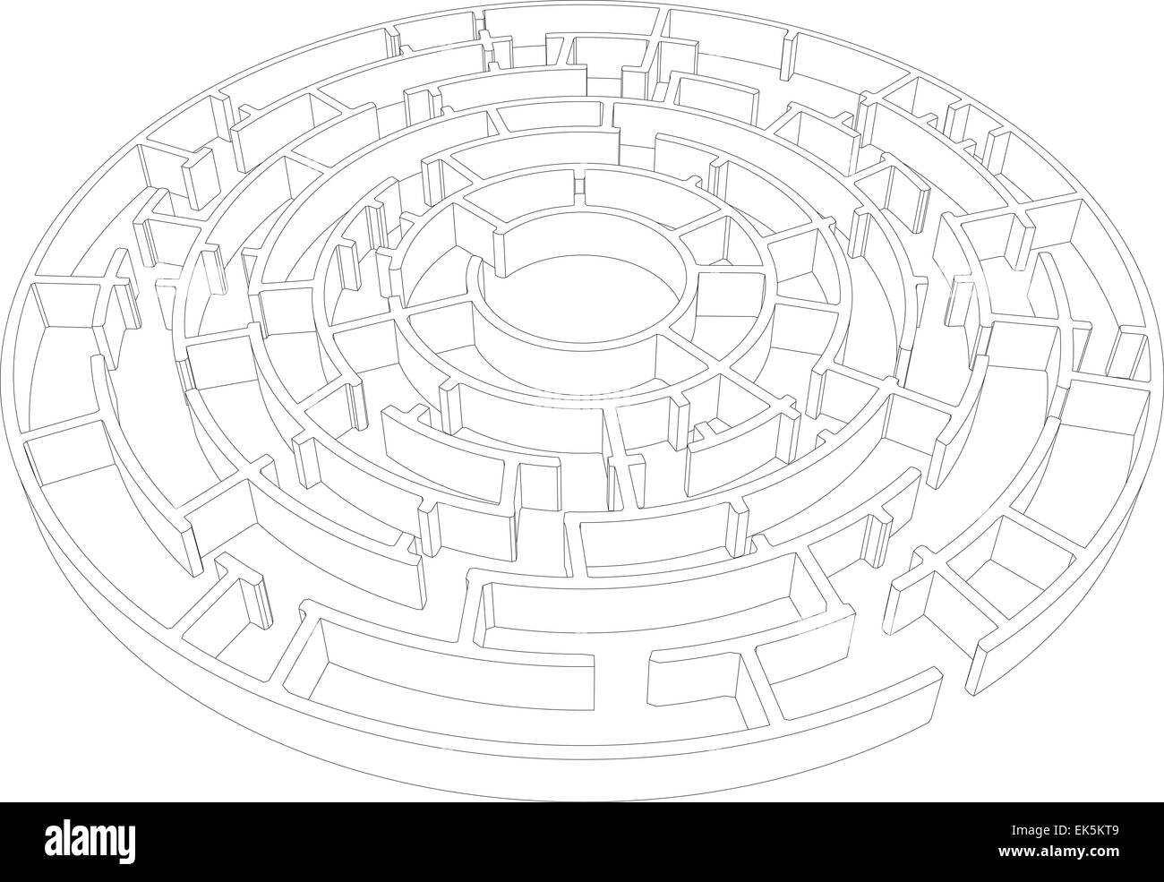 Round intricate labyrinth. Vector Stock Photo - Alamy