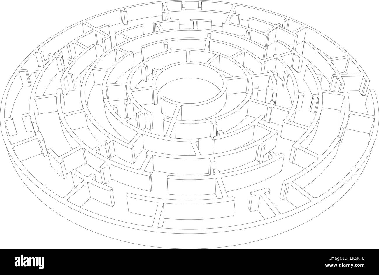 Wire-frame round intricate labyrinth. Vector Stock Photo - Alamy