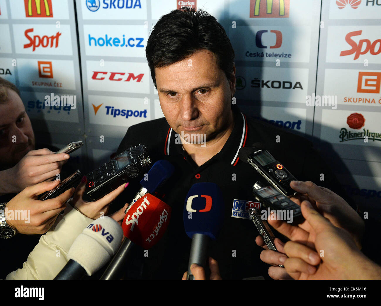 Prague, Czech Republic. 07th Apr, 2015. Head coach Vladimir Ruzicka ...