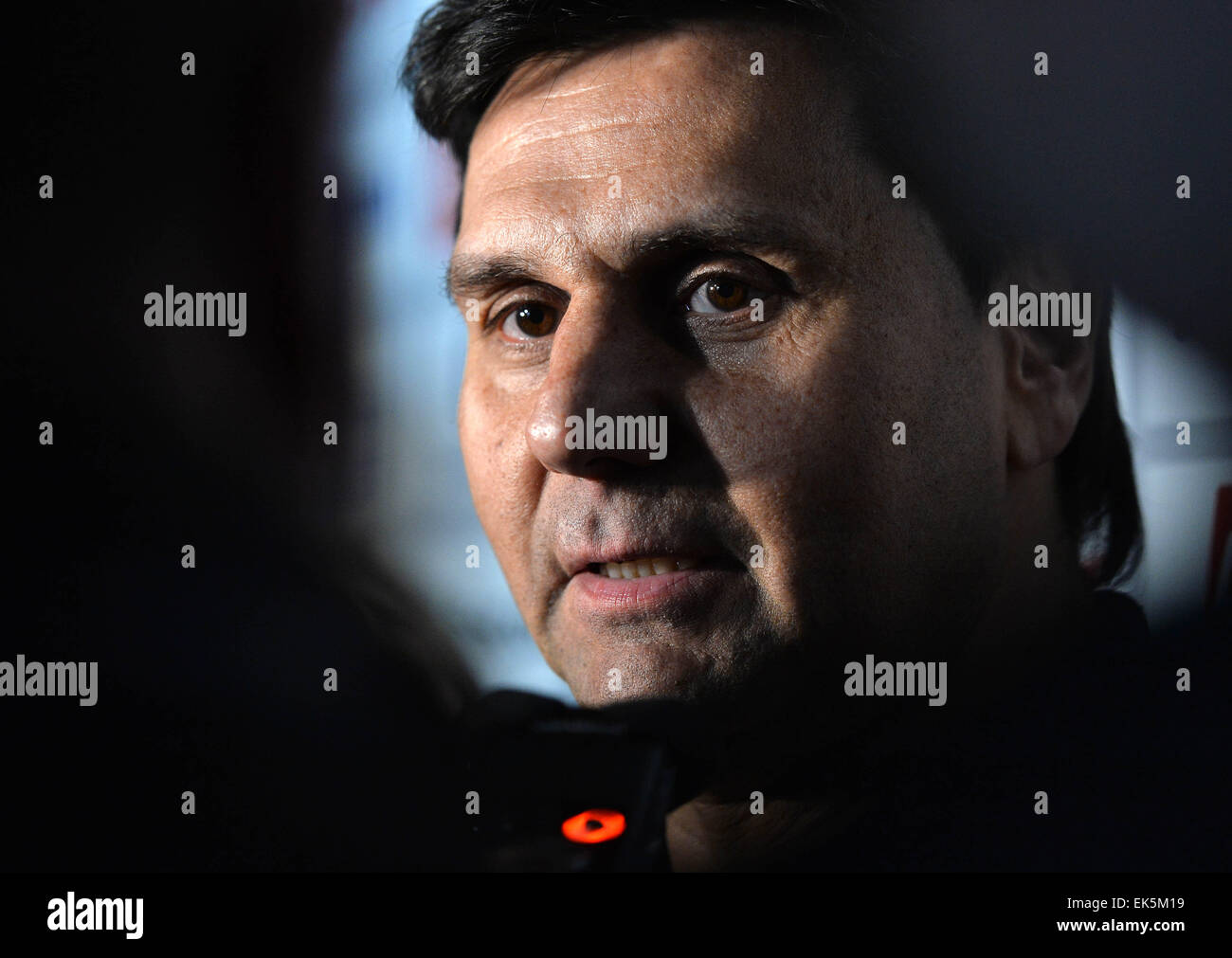 Prague, Czech Republic. 07th Apr, 2015. Head coach Vladimir Ruzicka ...