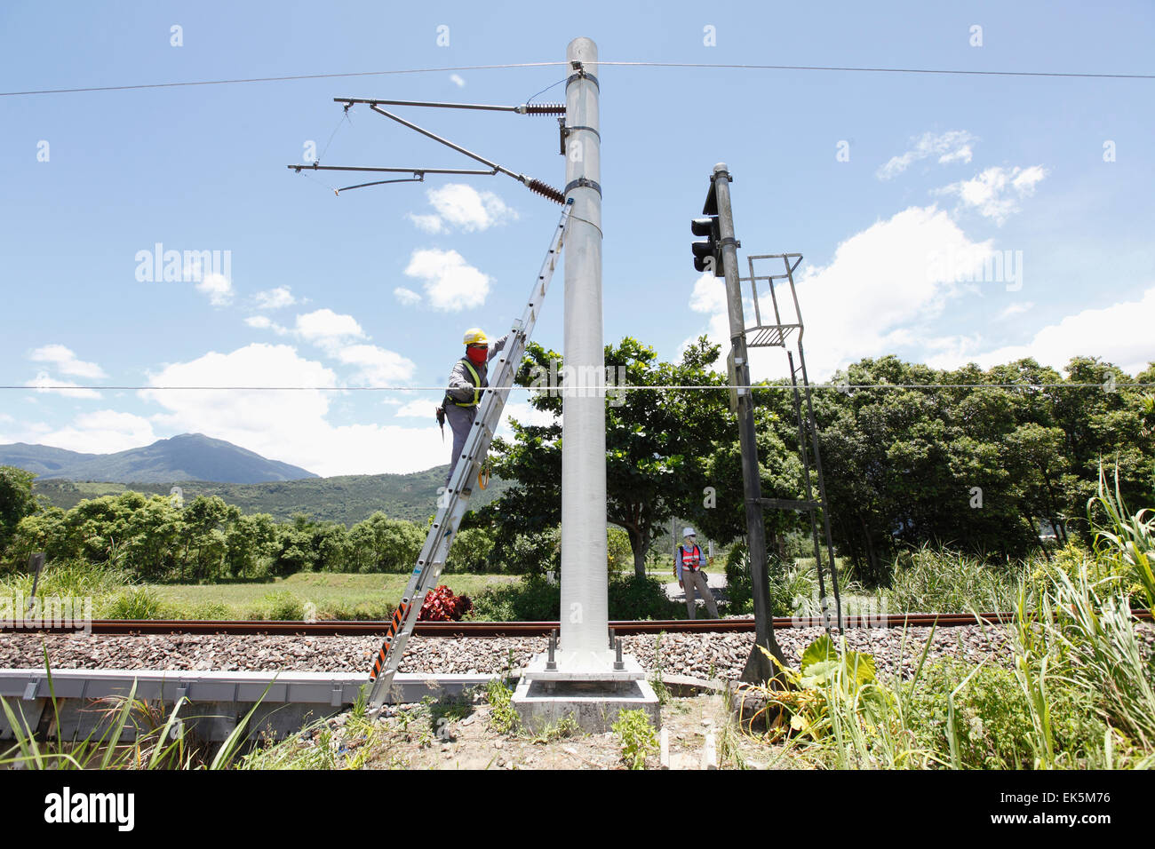 The Electrification of Railway Stock Photo - Alamy