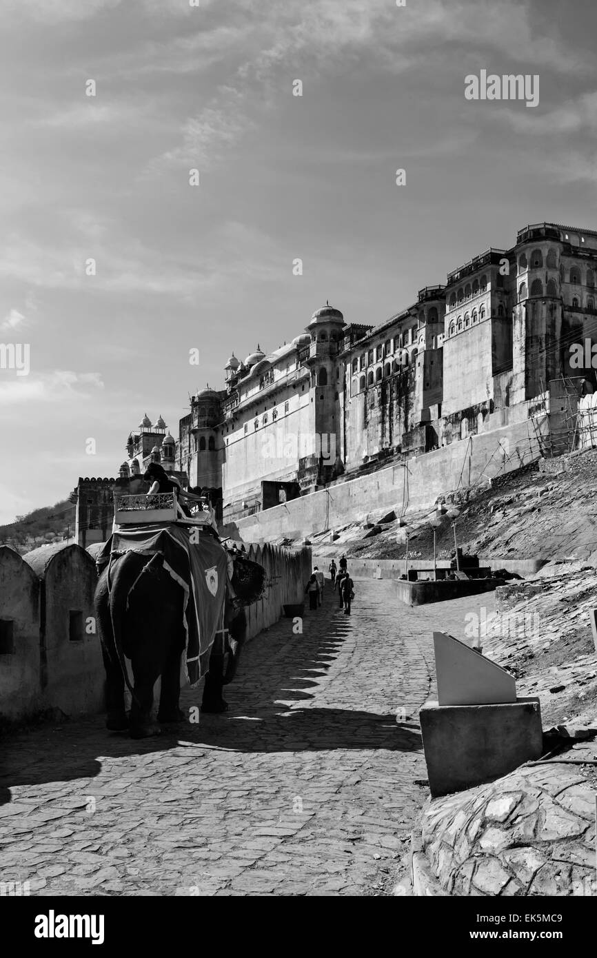 Amber fort jaipur view Black and White Stock Photos & Images - Alamy