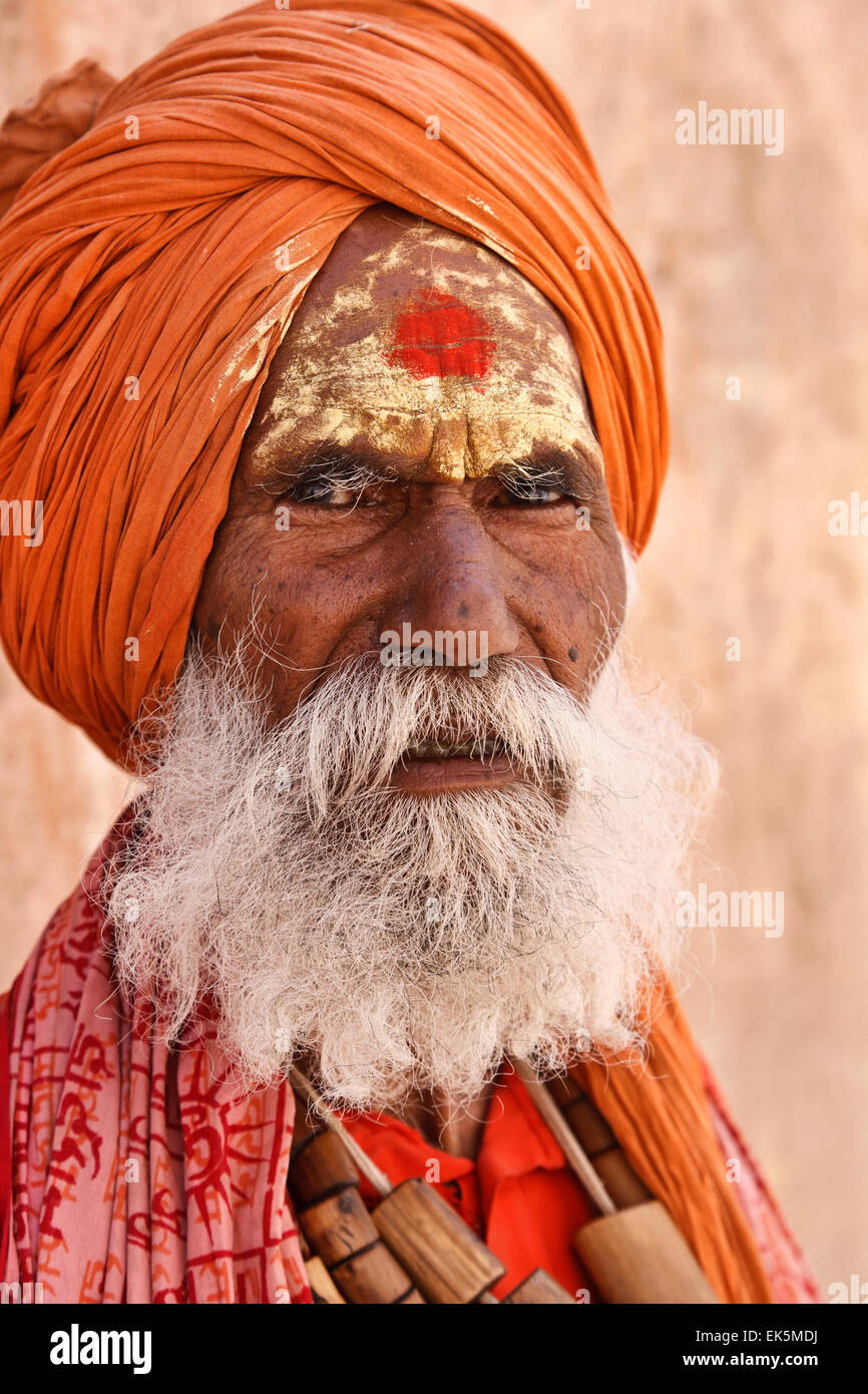 India, Rajasthan, Jaipur, the Amber Fort, an indian sadhu Stock Photo ... India, Rajasthan, Jaipur, the Amber Fort, an indian sadhu Stock Photo ...