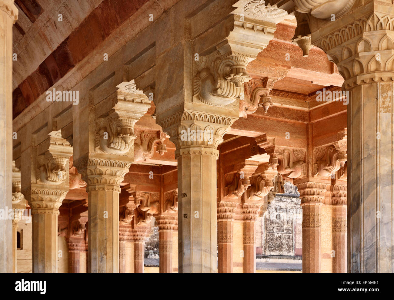 India, Rajasthan, Jaipur, the Amber Fort, elephant statues on the ...