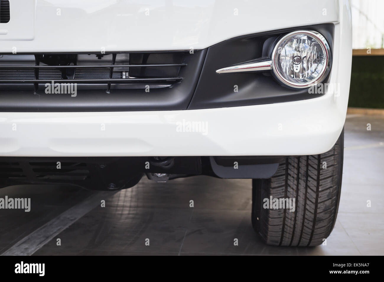 Close up Front light and front view of new car Stock Photo - Alamy