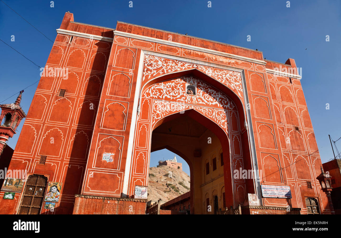 India, Rajasthan, Jaipur, one of the entrance gates to the city Stock ...