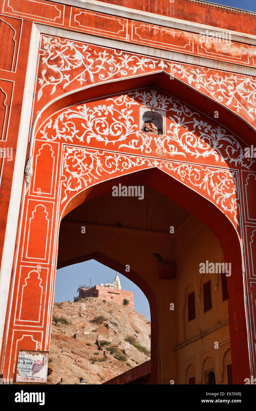 India, Rajasthan, Jaipur, one of the entrance gates to the city Stock ...