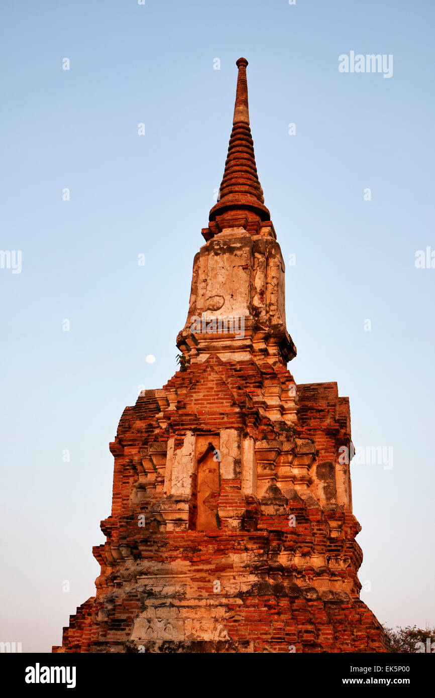 THAILAND, Ayutthaya, the ruins of the city's ancient temples at sunset ...