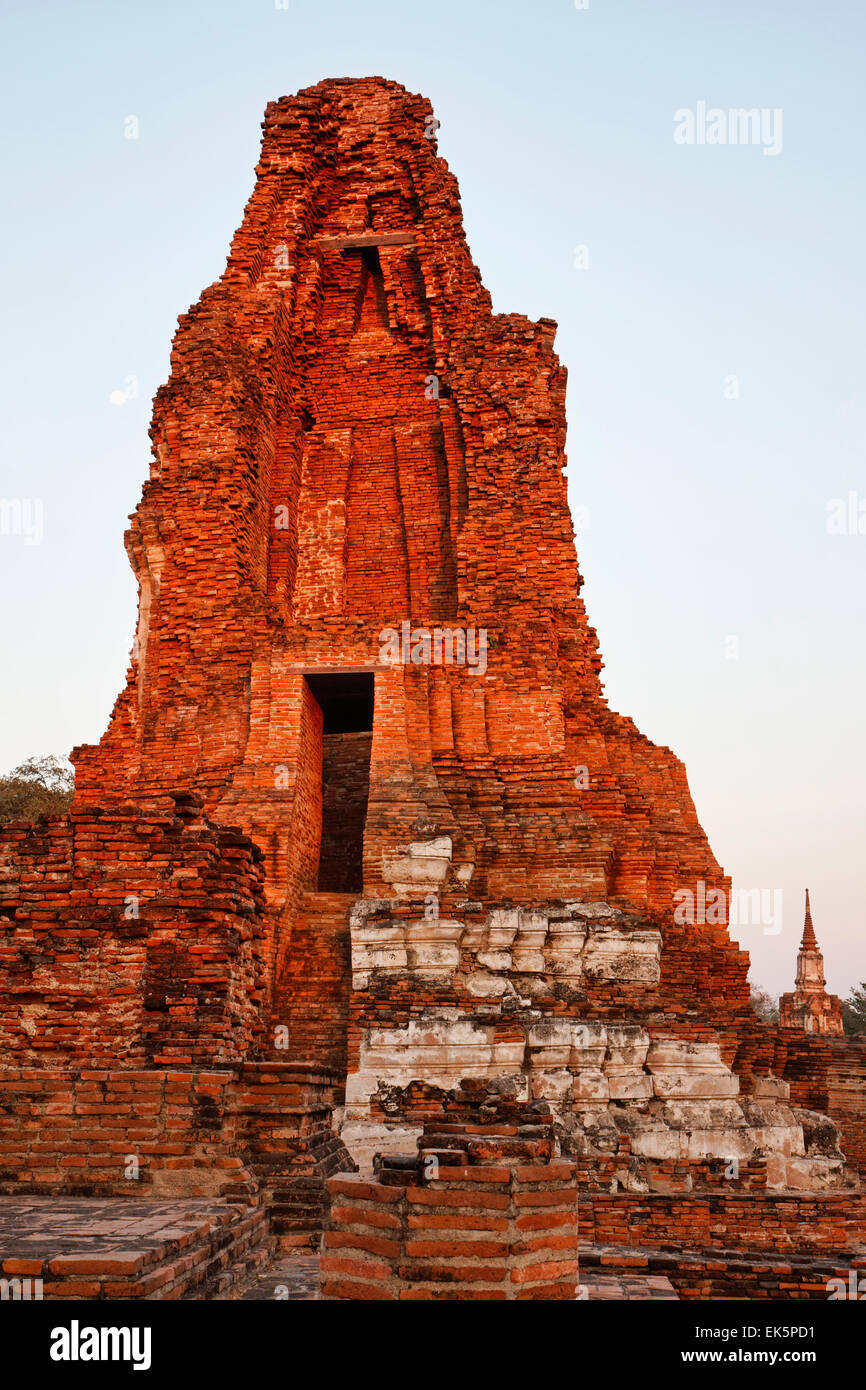 THAILAND, Ayutthaya, the ruins of the city's ancient temples at sunset ...