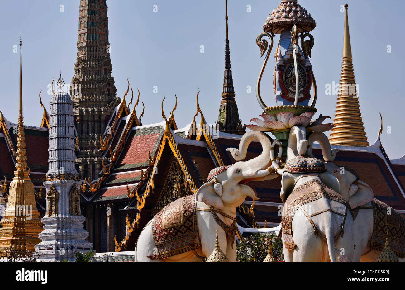 Thailand, Bangkok, view of the Imperial city and the Three White ...