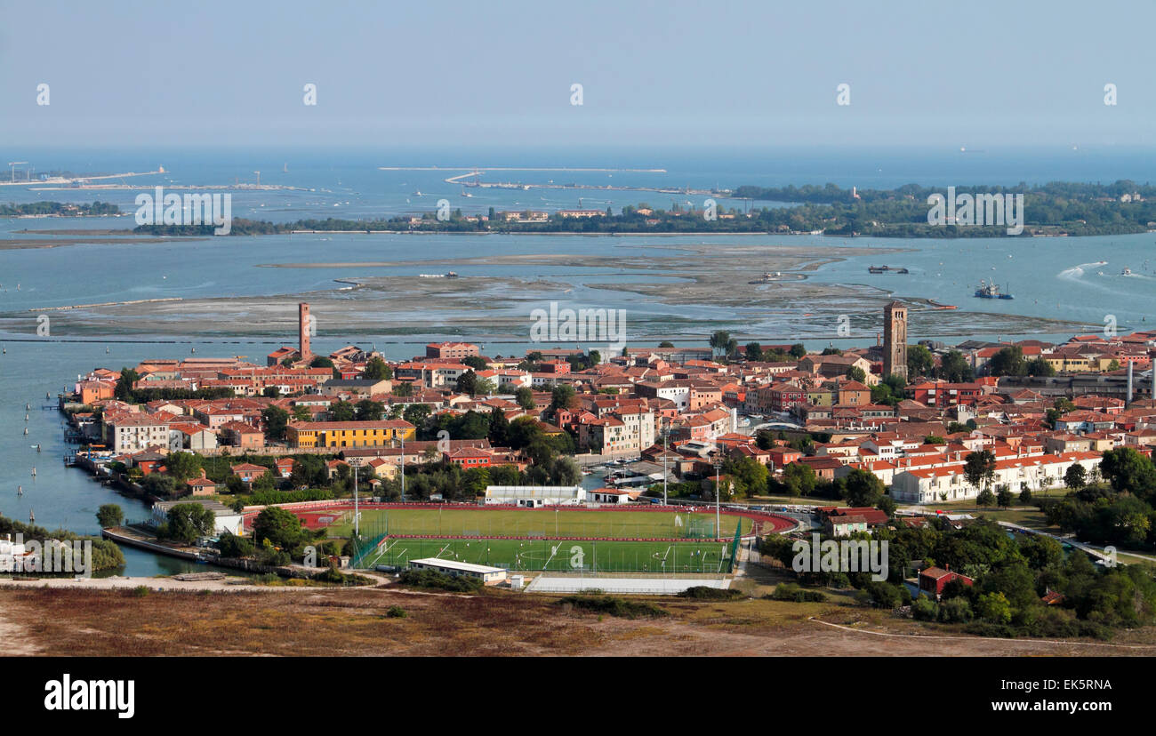 Italy, Venice, Murano Island and venetian lagoon aerial view Stock ...