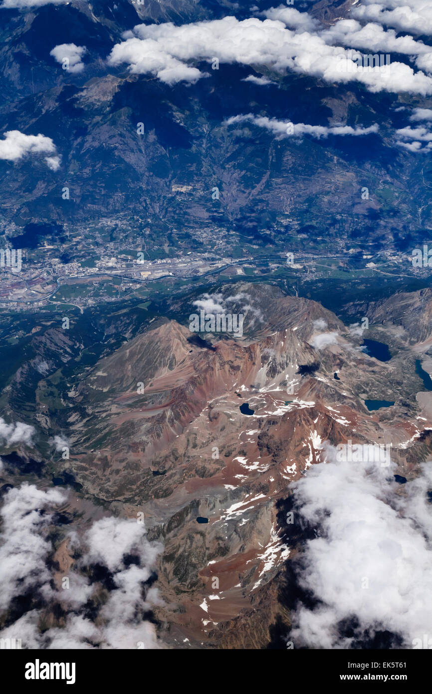 Italy, aerial view of the italian Alps and some clouds Stock Photo - Alamy