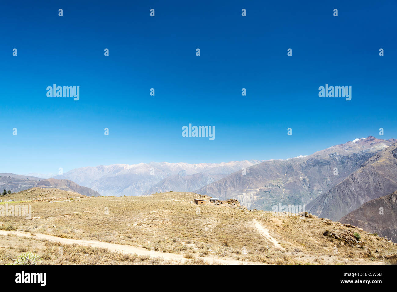 Beautiful blue sky over Colca Canyon near Arequipa, Peru Stock Photo ...