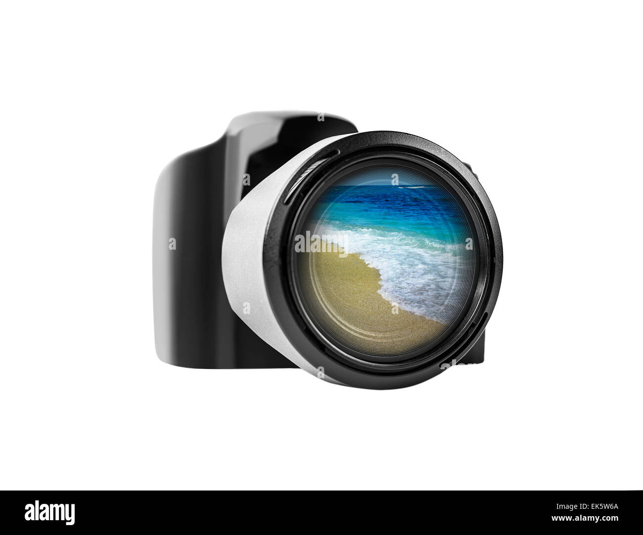 Digital photo camera isolated on white background Stock Photo - Alamy