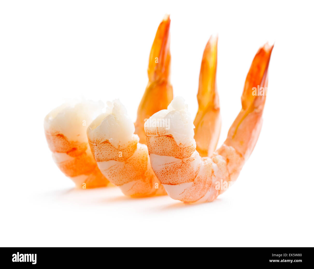 tasty prawns on white background Stock Photo - Alamy