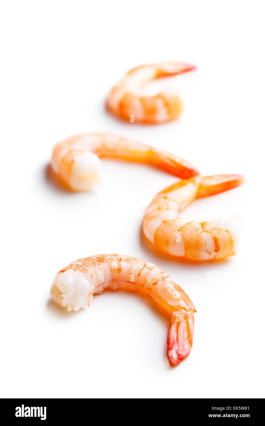 tasty prawns on white background Stock Photo - Alamy