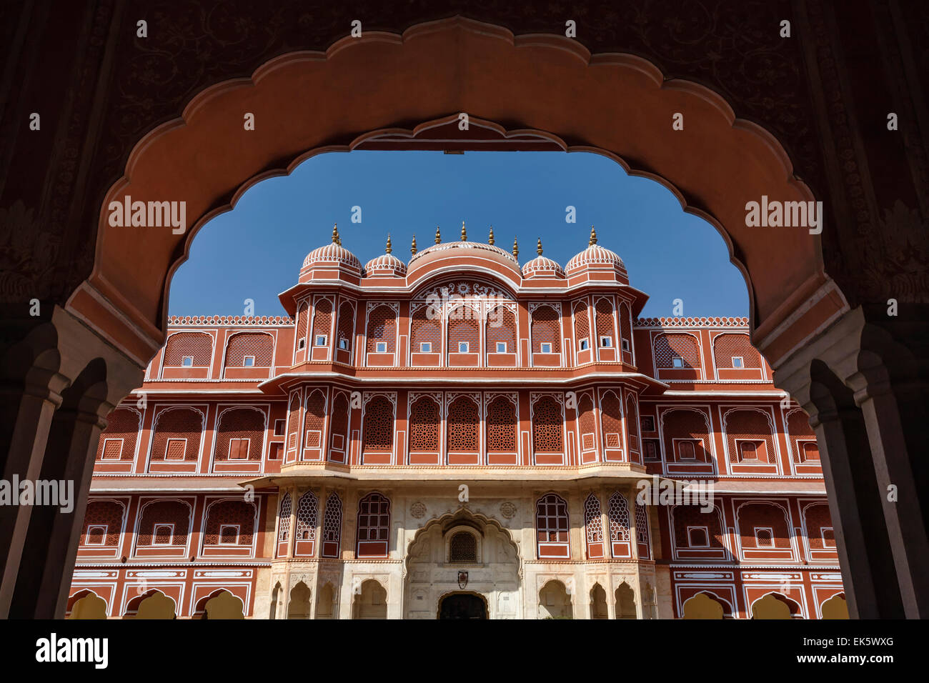 India, Rajasthan, Jaipur, view of the City Palace (built in 1729 - 1732 ...