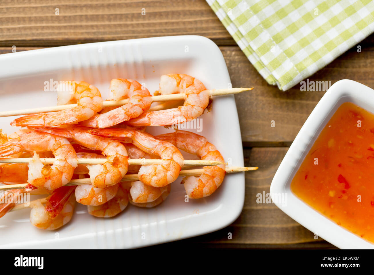 grilled prawns on a plate Stock Photo - Alamy