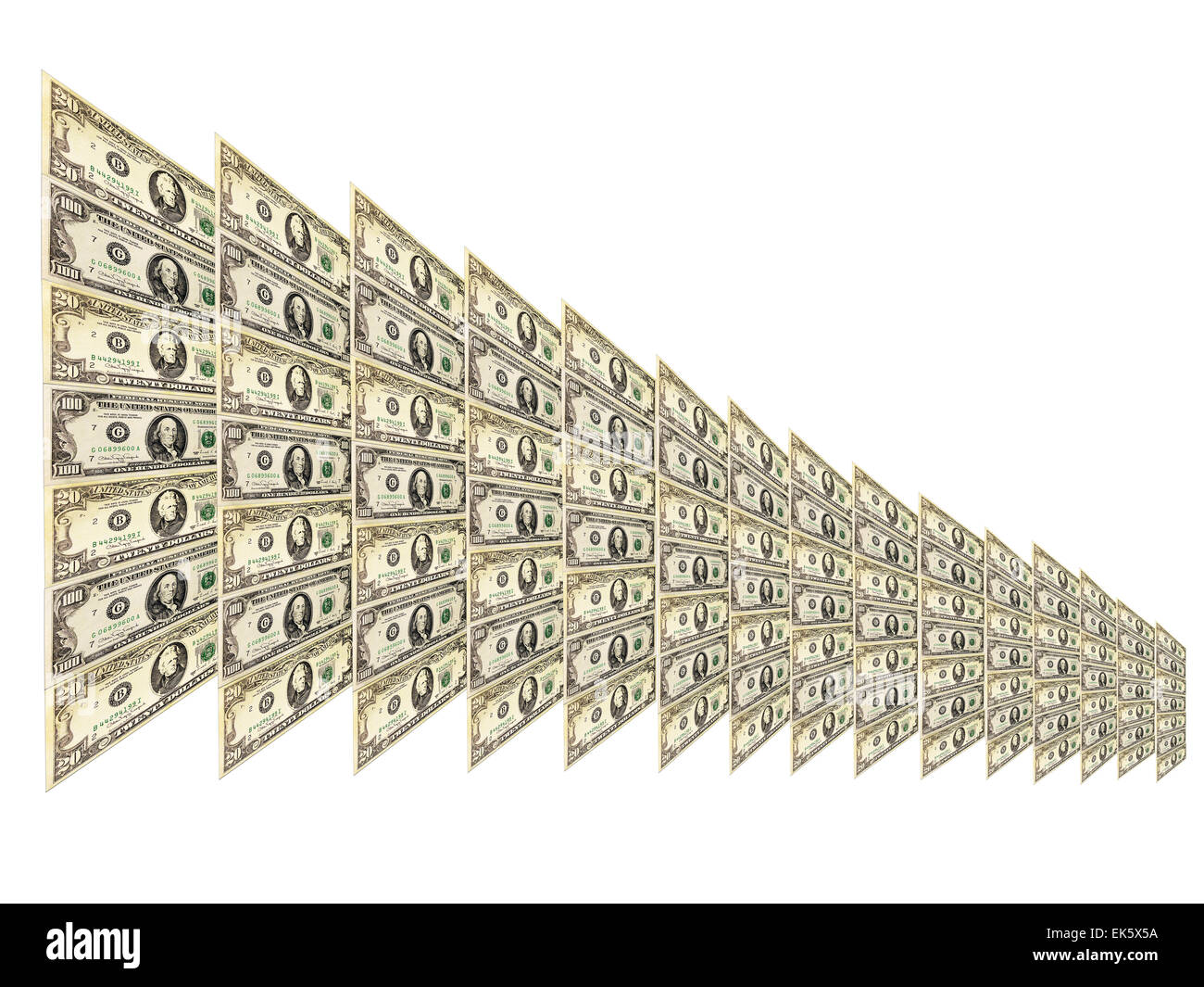 dollar pattern with abstract plate isolated and diminishing in size ...