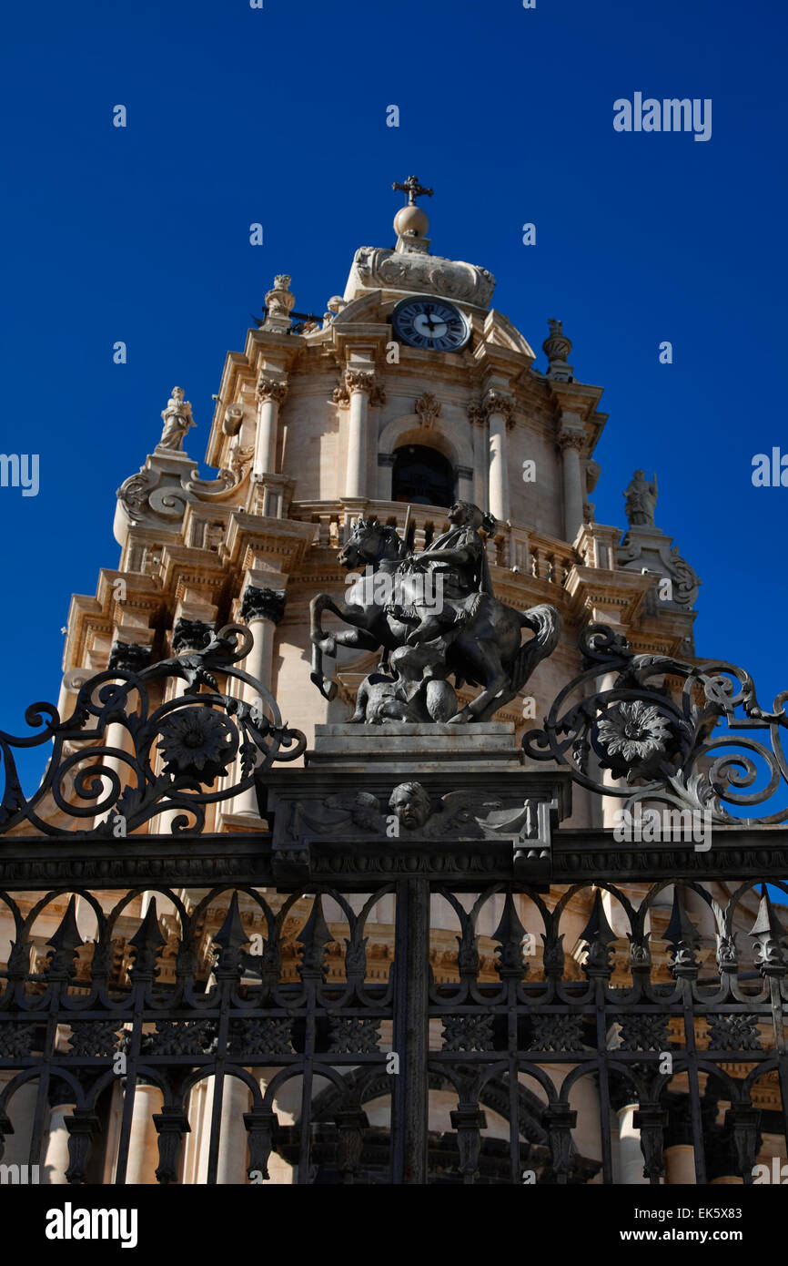 Italy, Sicily, Ragusa Ibla, St. George Cathedral, St. George iron ...