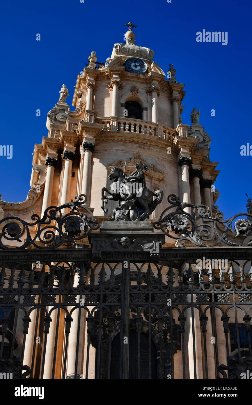 Italy, Sicily, Ragusa Ibla, St. George Cathedral, St. George iron ...