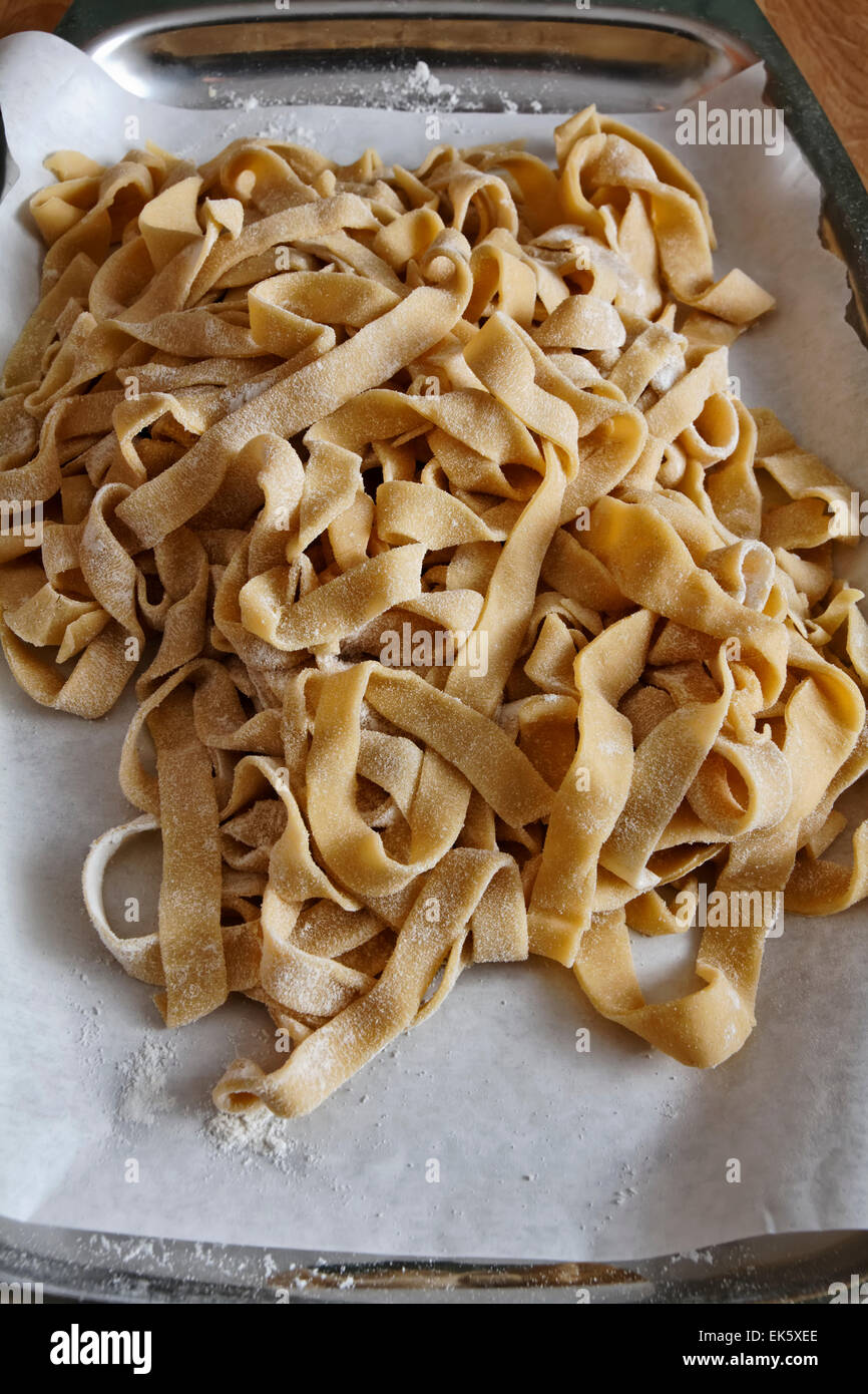 Italian fresh homemade pasta (tagliatelle Stock Photo - Alamy