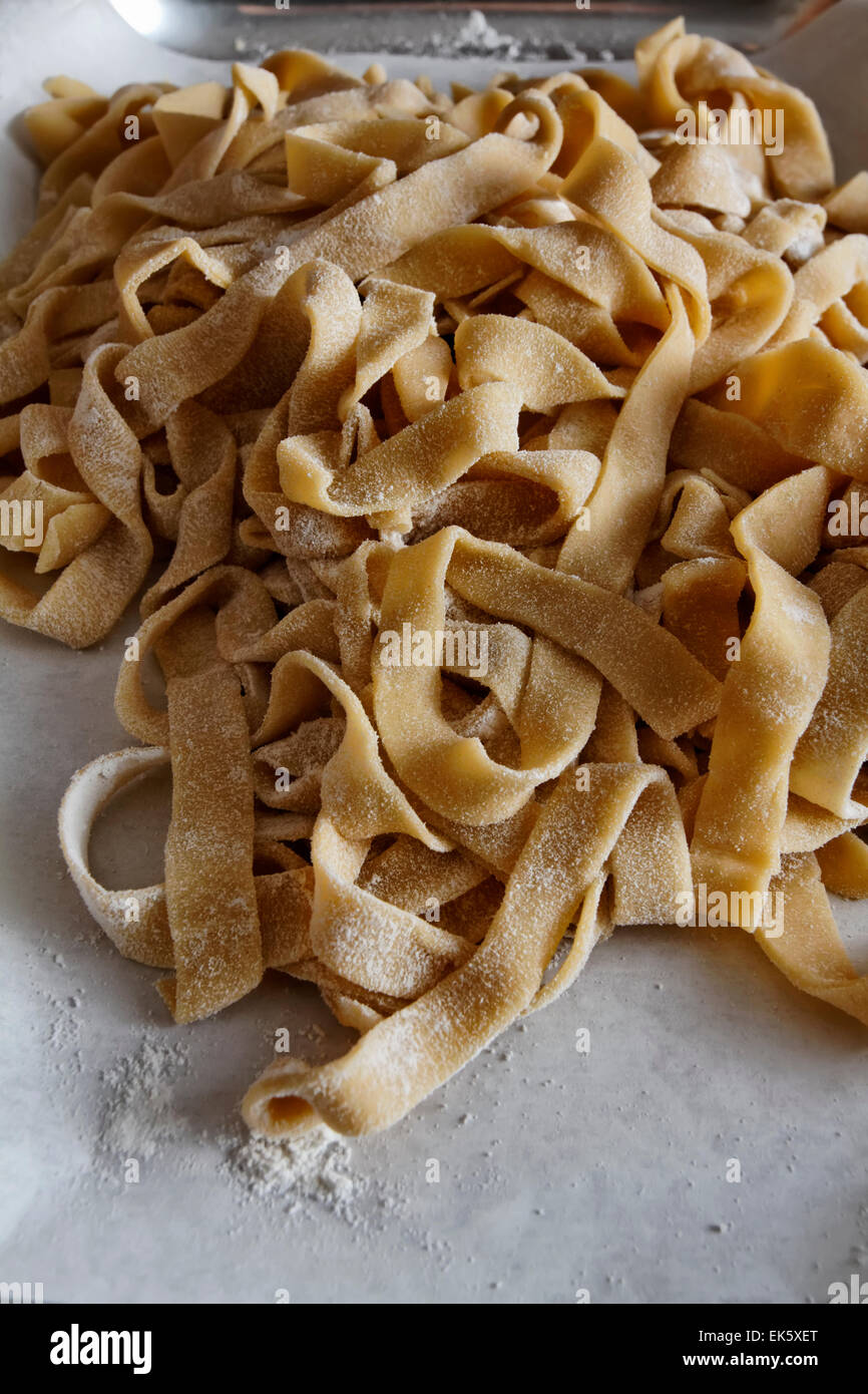 Italian fresh homemade pasta (tagliatelle Stock Photo - Alamy