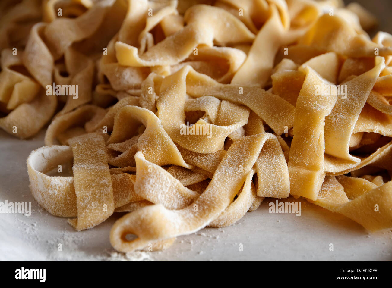 Italian fresh homemade pasta (tagliatelle Stock Photo - Alamy