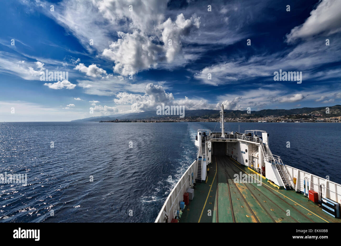 Italy, Sicily, Sicily channel, view of the sicilian coastline and ...