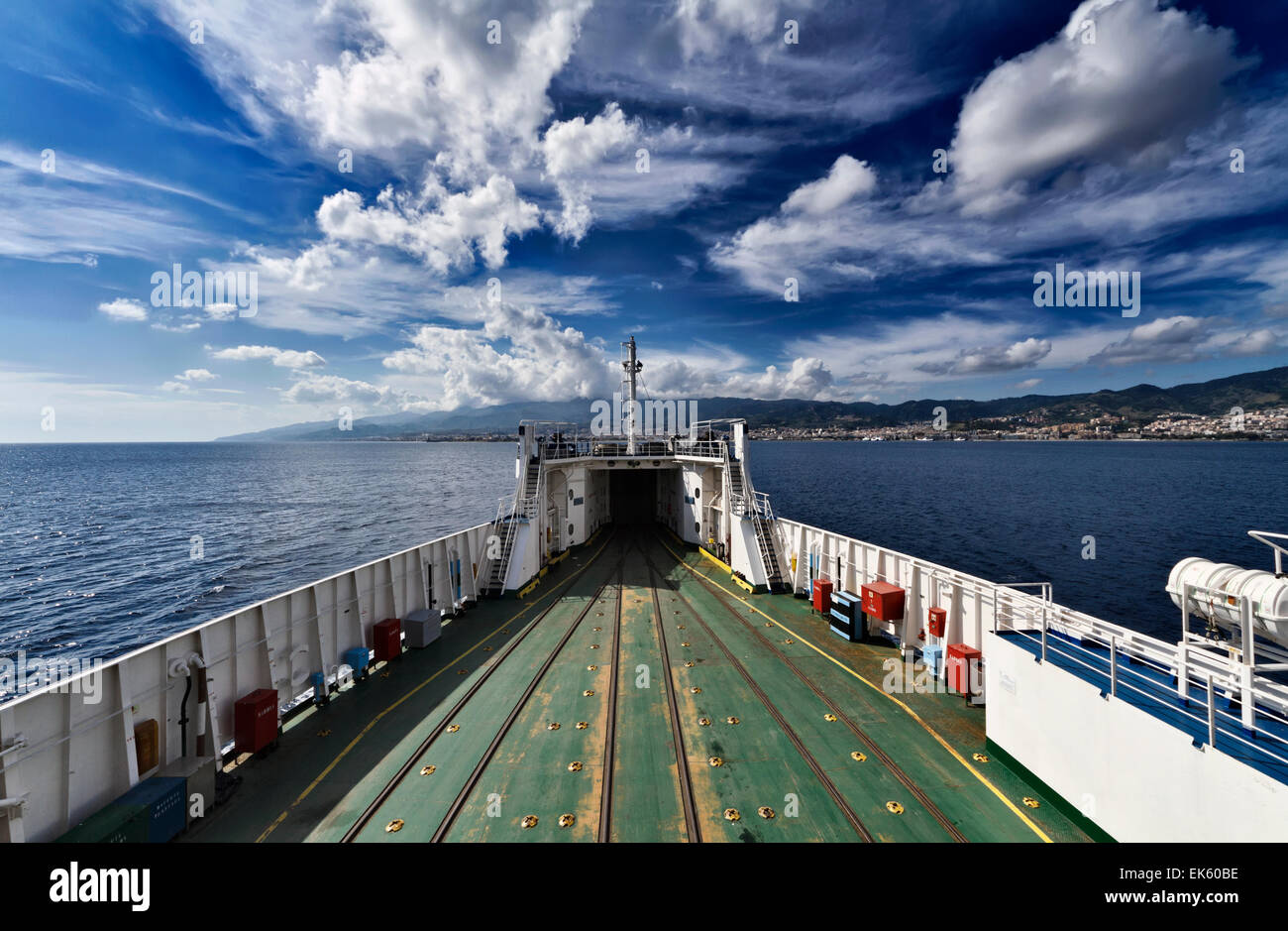 Italy, Sicily, Sicily channel, view of the sicilian coastline and ...