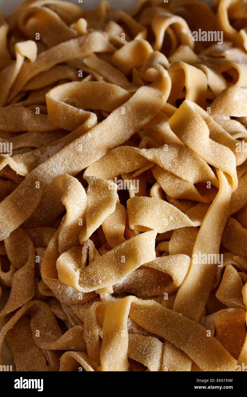Italian fresh homemade pasta (tagliatelle Stock Photo - Alamy