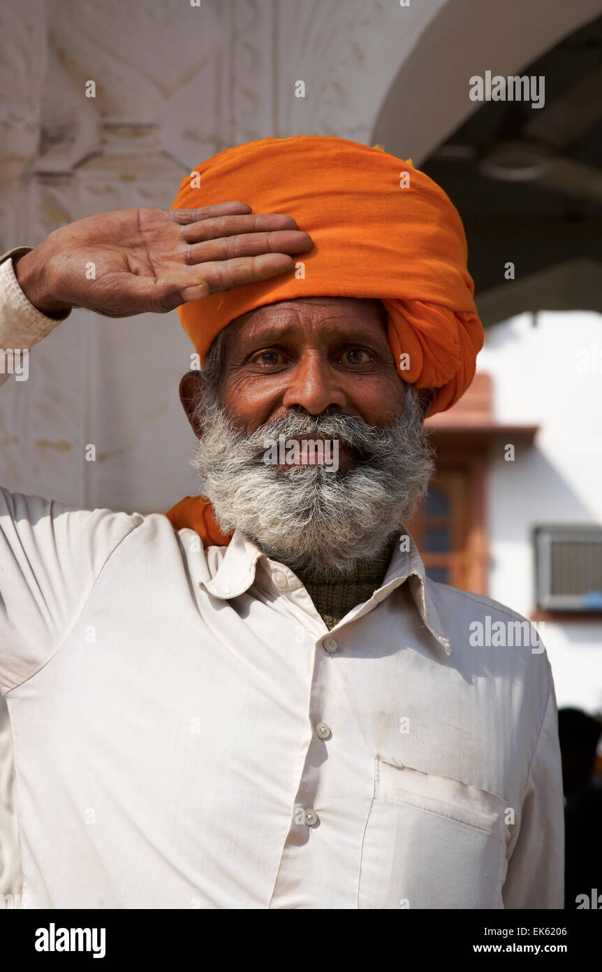 India, Rajasthan, Pushkar, indian guard Stock Photo - Alamy
