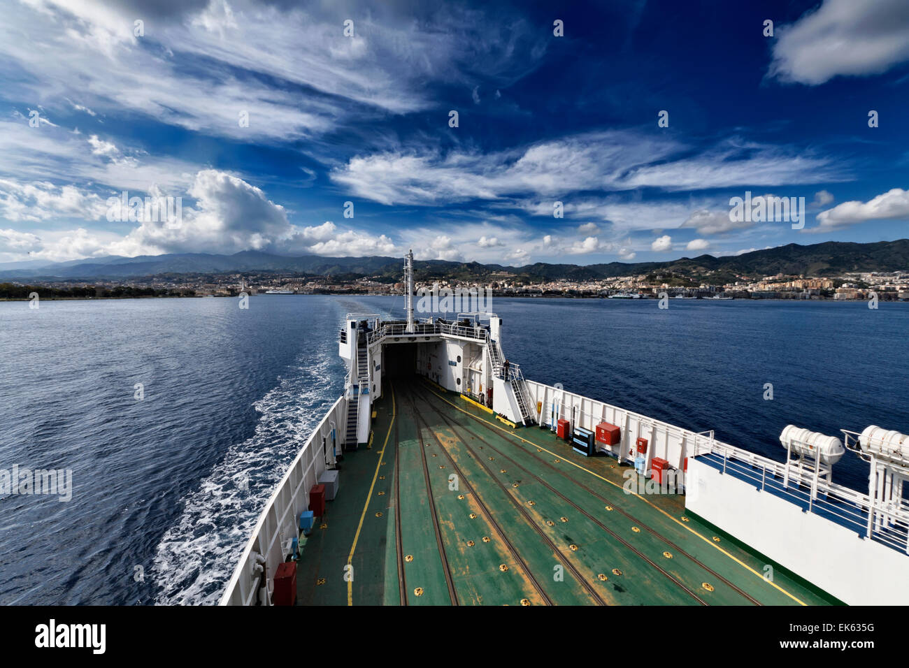 Italy, Sicily, Sicily channel, view of the sicilian coastline and ...