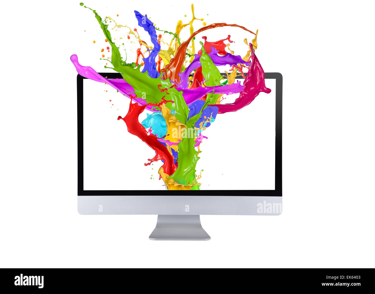 Computer display isolated on white background Stock Photo - Alamy