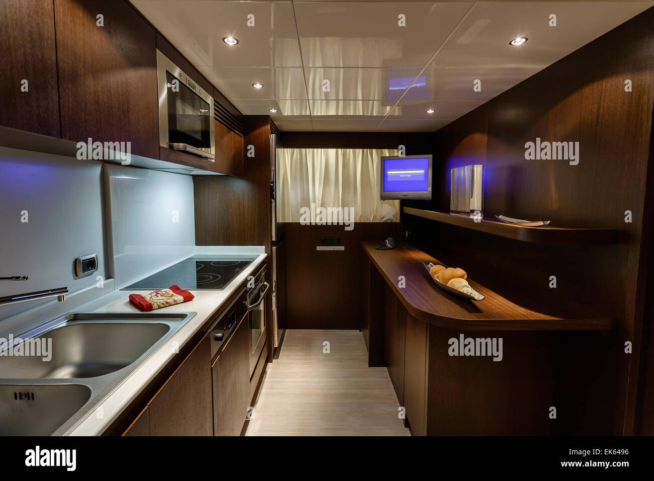 Italy, Viareggio (Tuscany), 100' luxury yacht, kitchen Stock Photo - Alamy
