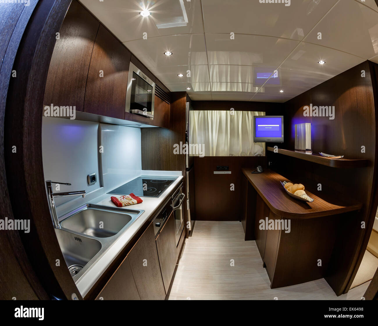Italy, Viareggio (Tuscany), 100' luxury yacht, kitchen Stock Photo - Alamy