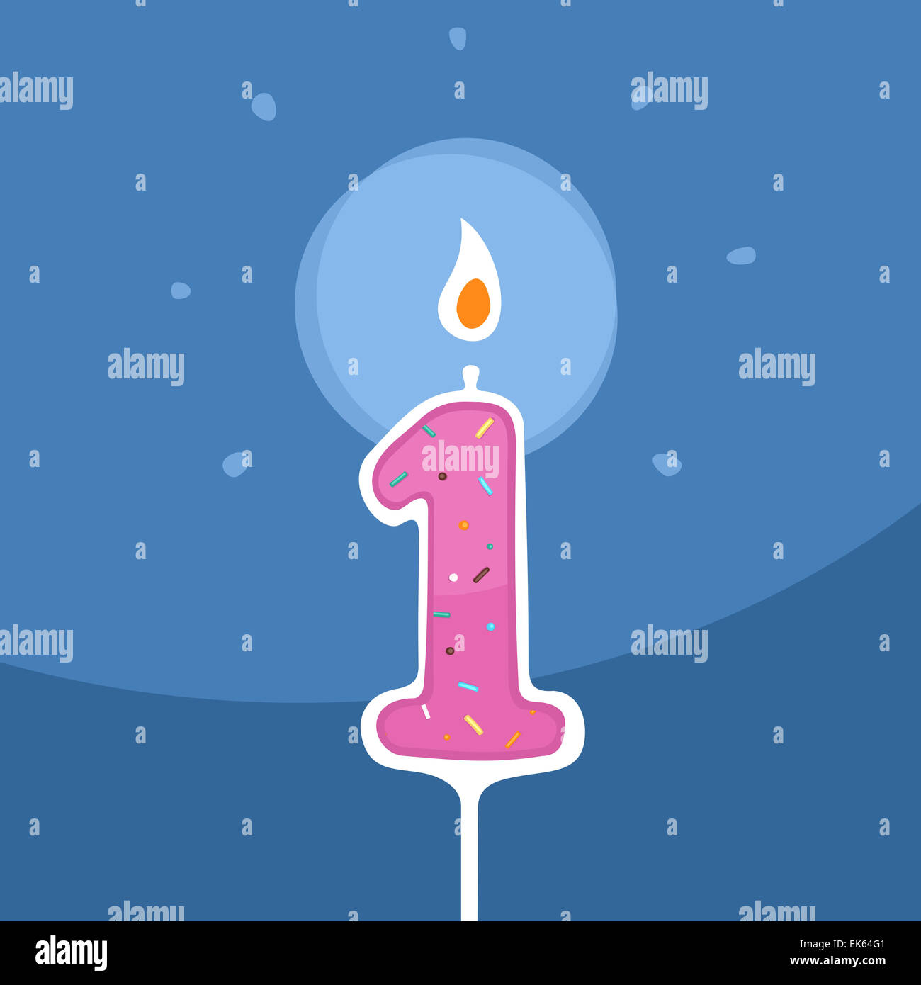 Candle One Year Stock Photo - Alamy