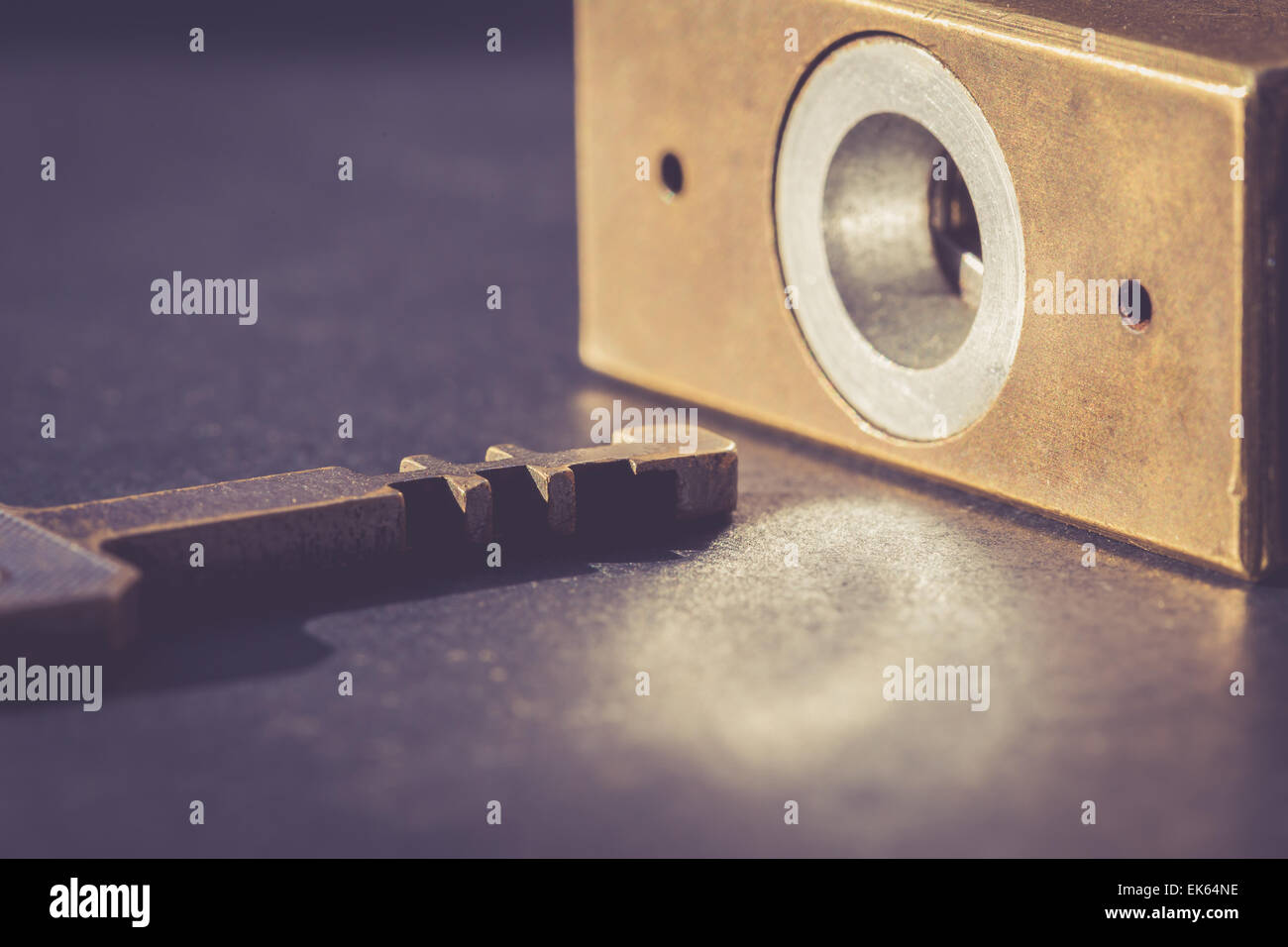 Close up lock on black background Stock Photo - Alamy