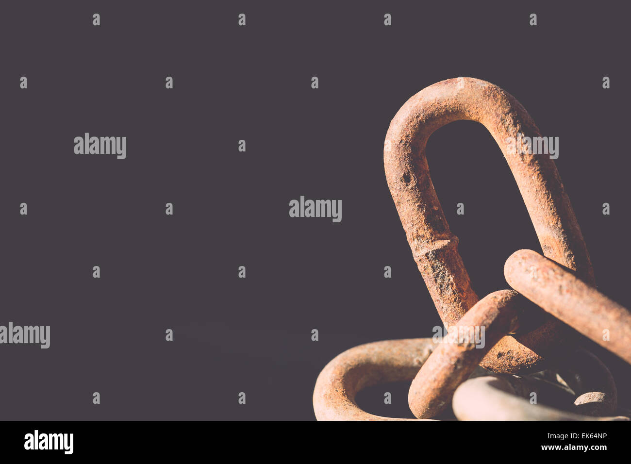 Macro Old and rusty chain on black background Stock Photo - Alamy